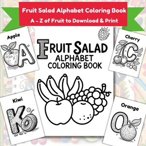 Fruit Alphabet Coloring Book: A-Z Learning Activity (PDF Download) - Etsy