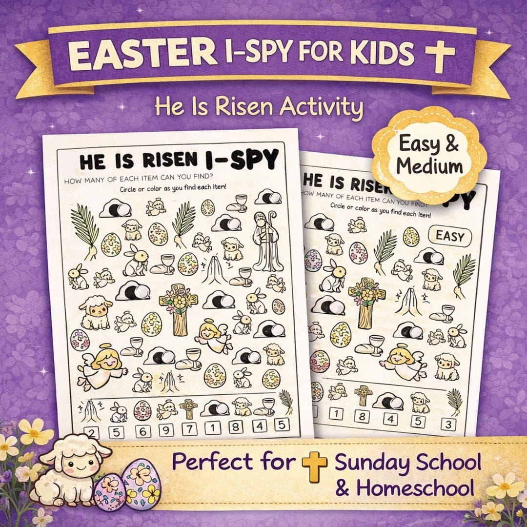 He is Risen Easter Activity Pack for Kids | Christian I-spy, Mazes ...