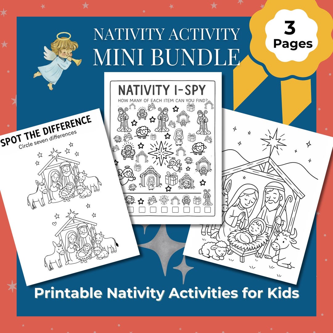 Nativity Activities for Kids Printable, Christian Christmas Activity ...