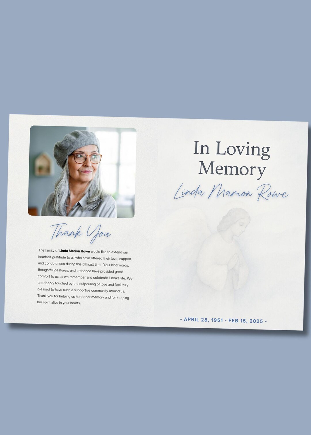 Angel Funeral Program Template | in Loving Memory Brochure | Canva ...
