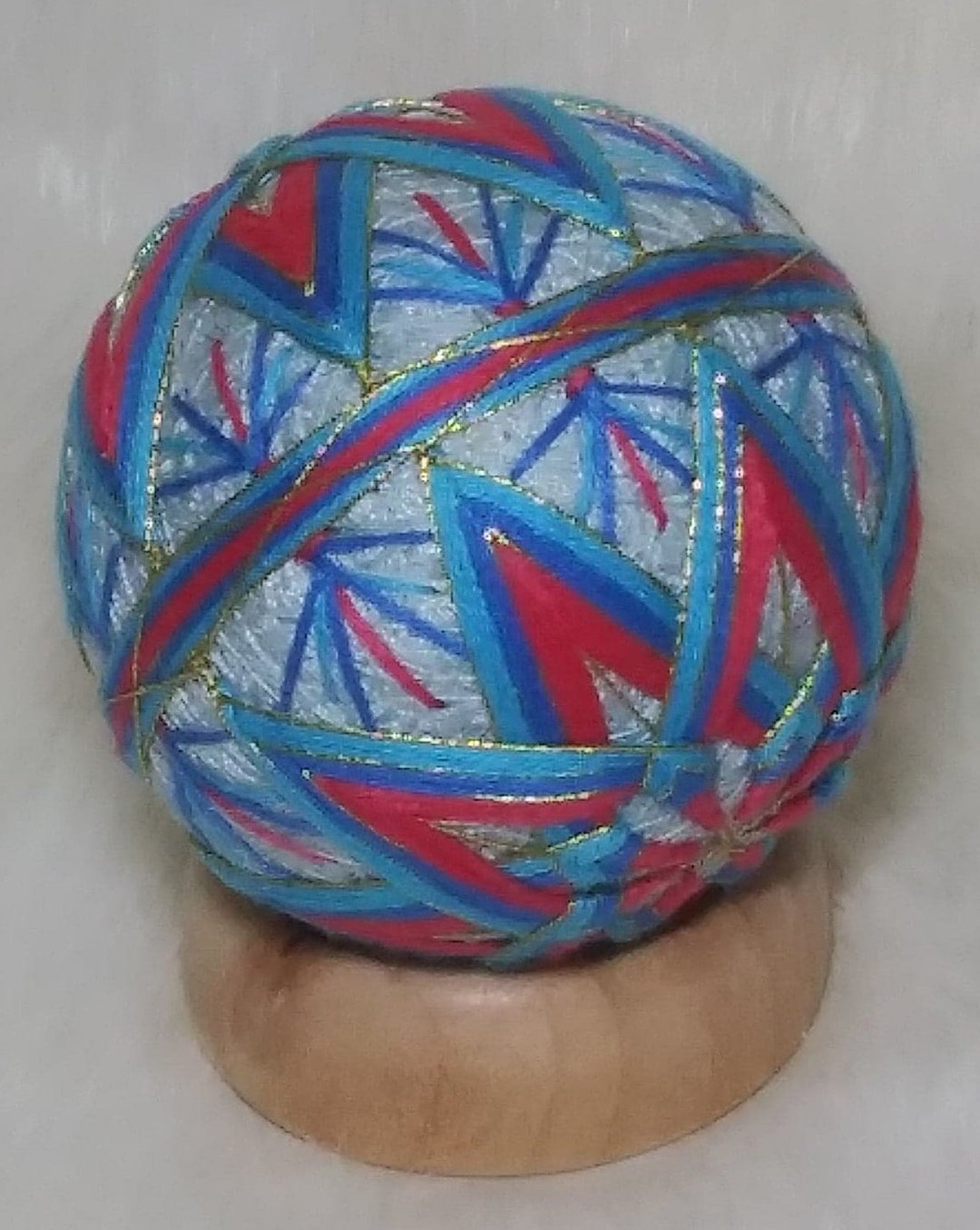 4" Japanese Temari Ball - String Art - Ball Embroidery - Home Decor ...