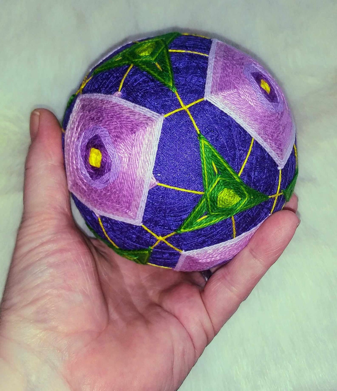 7 Inch Diameter Large Temari Ball Japanese Temari String Art Japanese ...