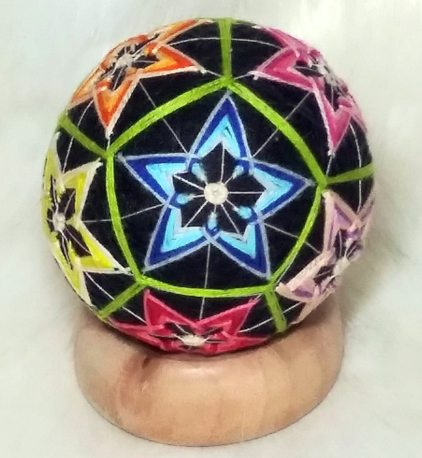 3-1/2 Diameter STAR Temari Ball Home Decor String Art Japanese ...