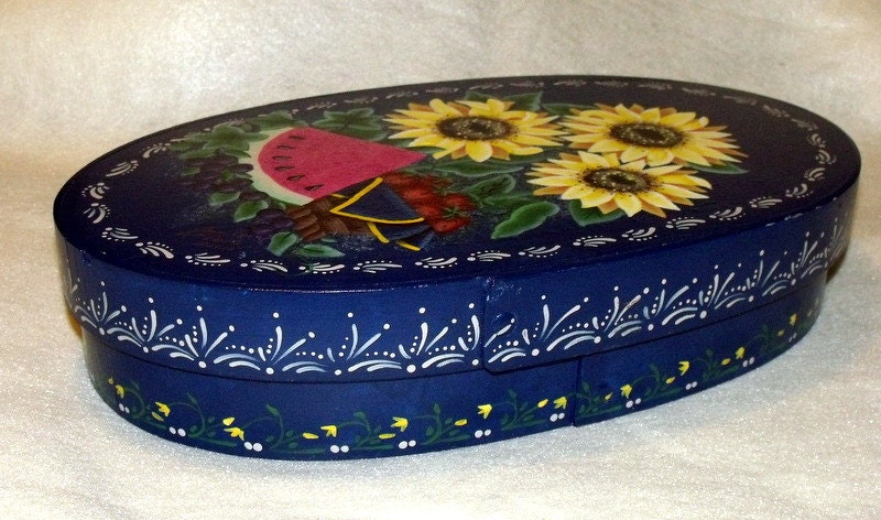 Hand Painted Shaker Style Wooden Summertime Decorative Box - Etsy