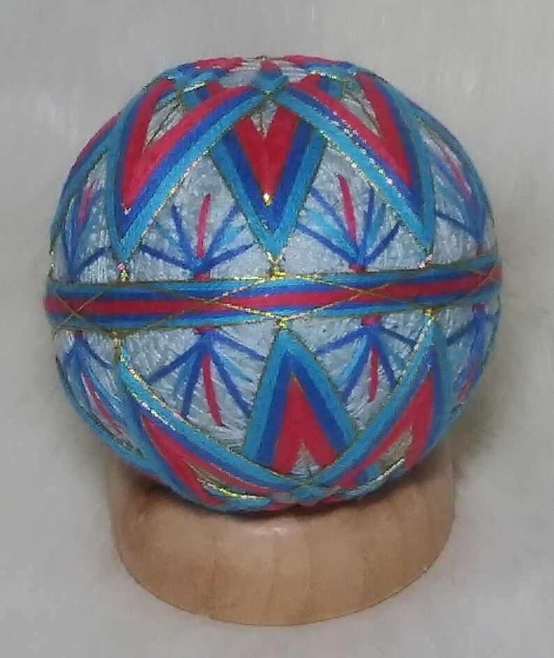 4" Japanese Temari Ball - String Art - Ball Embroidery - Home Decor ...