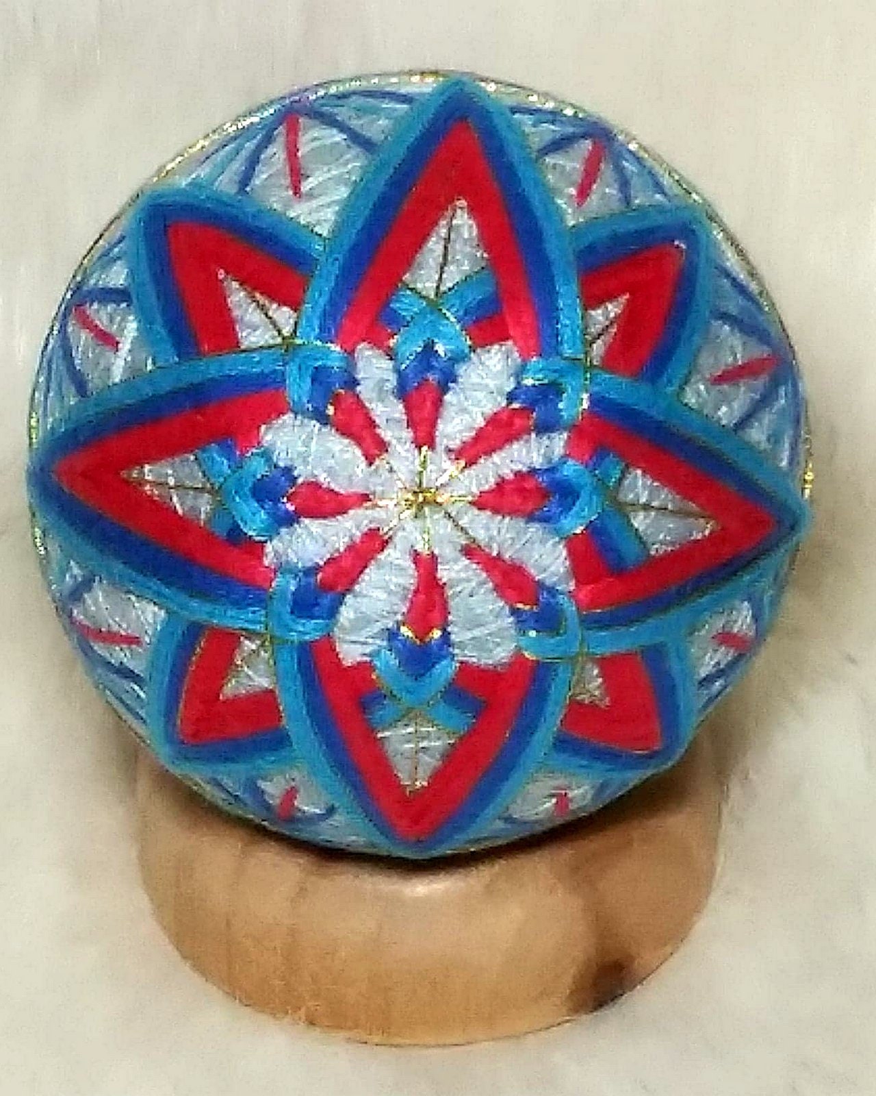 4" Japanese Temari Ball - String Art - Ball Embroidery - Home Decor ...