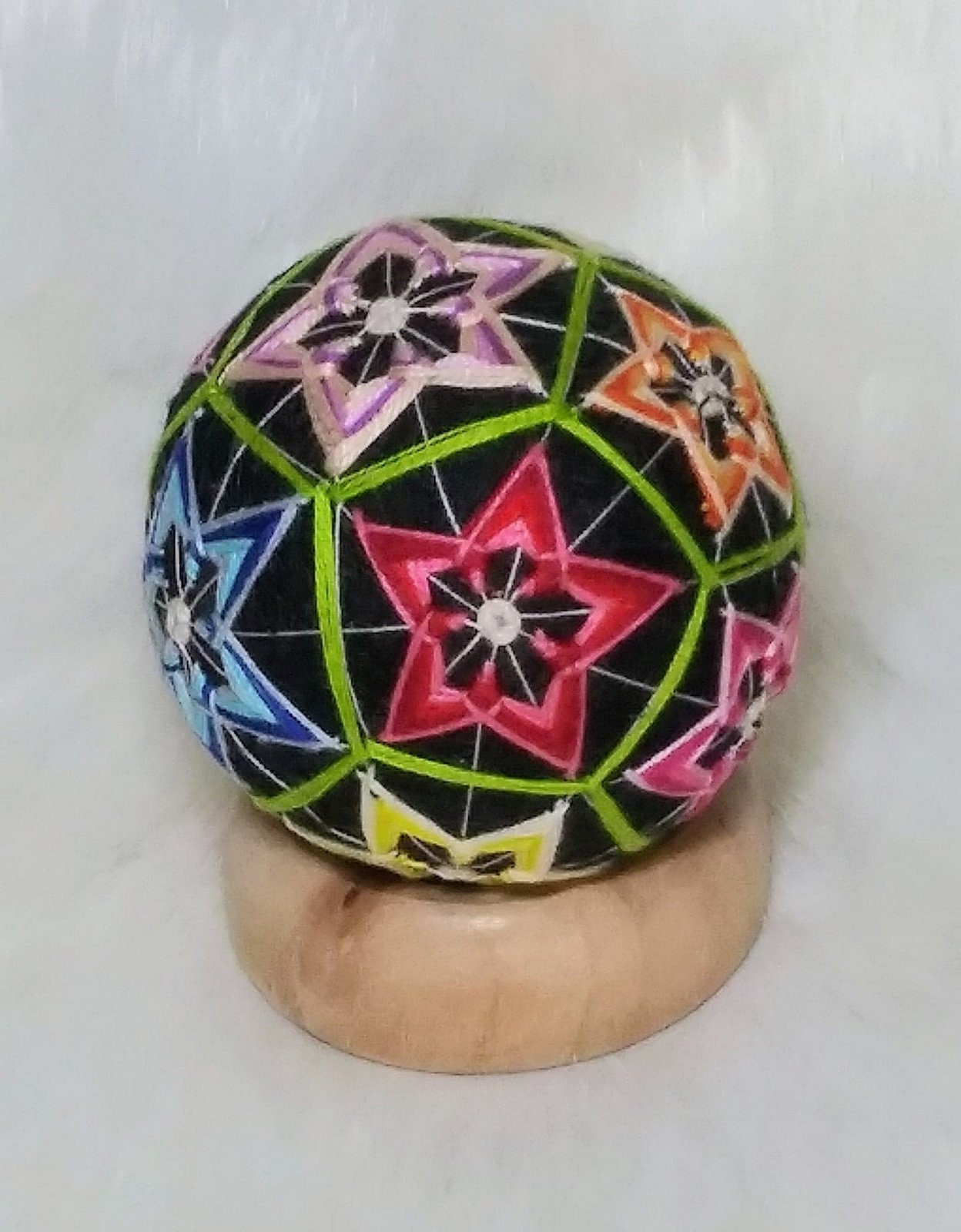 3-1/2 Diameter STAR Temari Ball Home Decor String Art Japanese ...