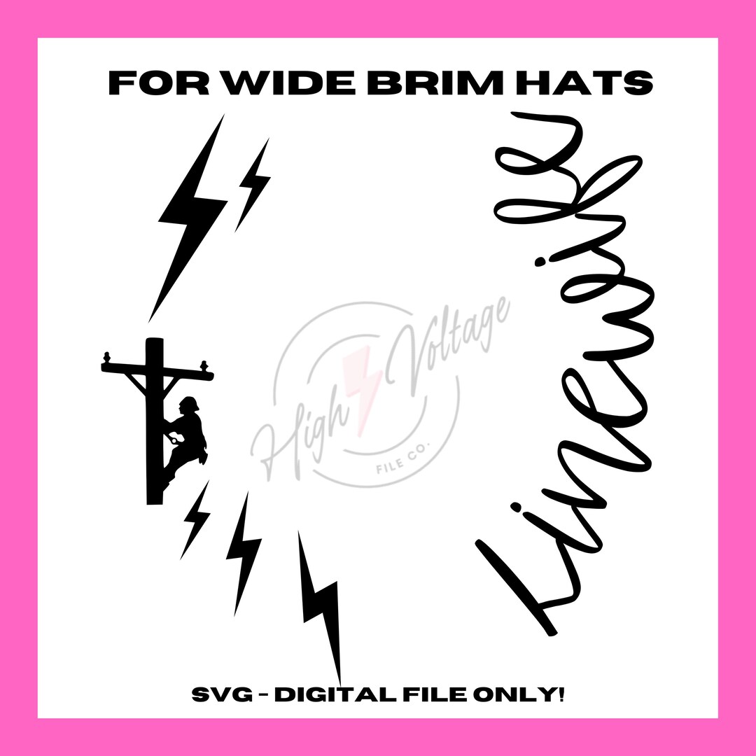 Wide Brim Hat SVG - Linewife Lineman Design - for Pyrography - Hat ...