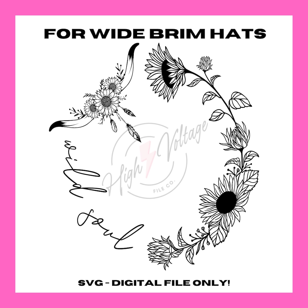 Wide Brim Hat SVG - Wild Soul Wide Brim Hat Burn Design - for Pyrography - Hat Burning Design ...