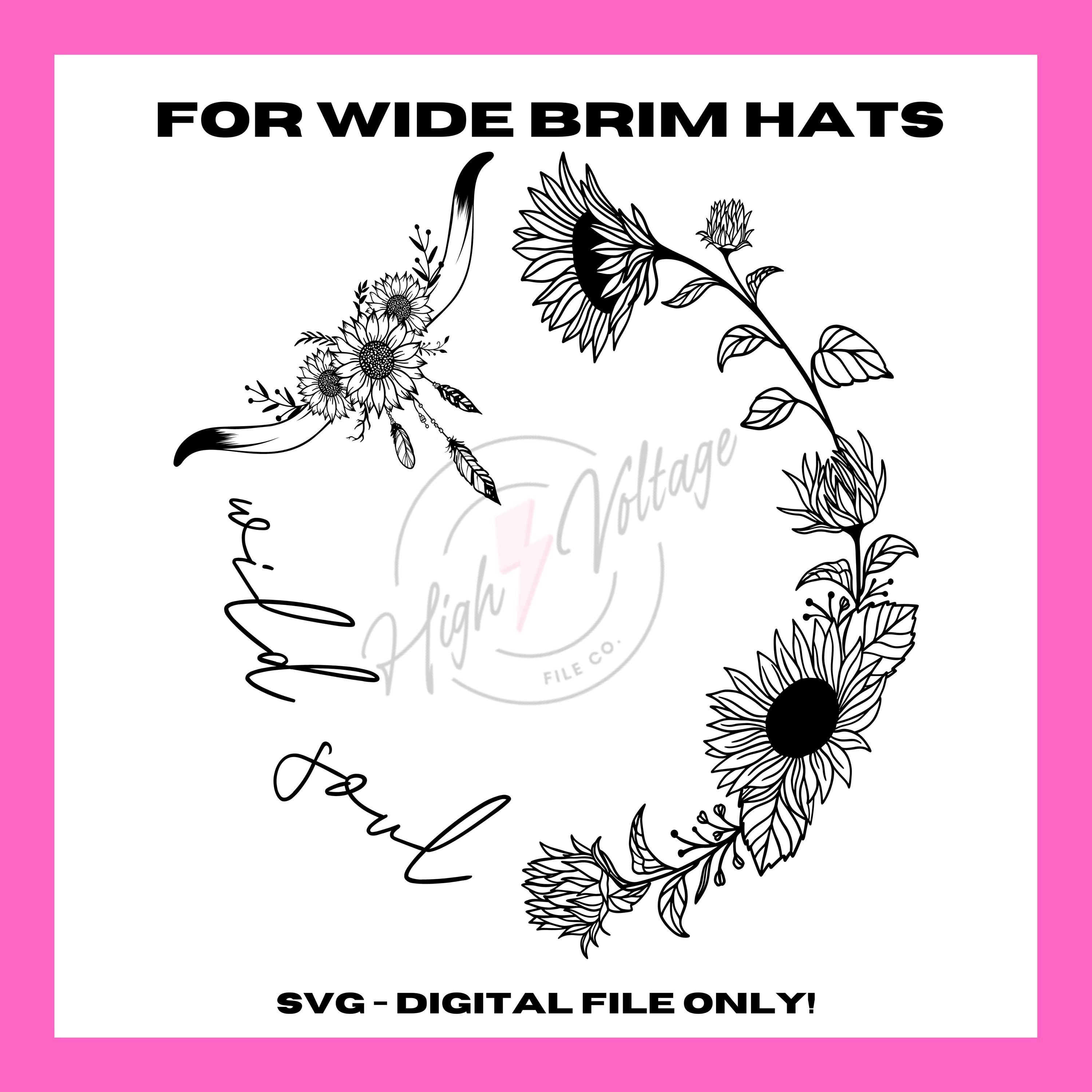 Wide Brim Hat SVG - Wild Soul Wide Brim Hat Burn Design - for Pyrography - Hat Burning Design ...