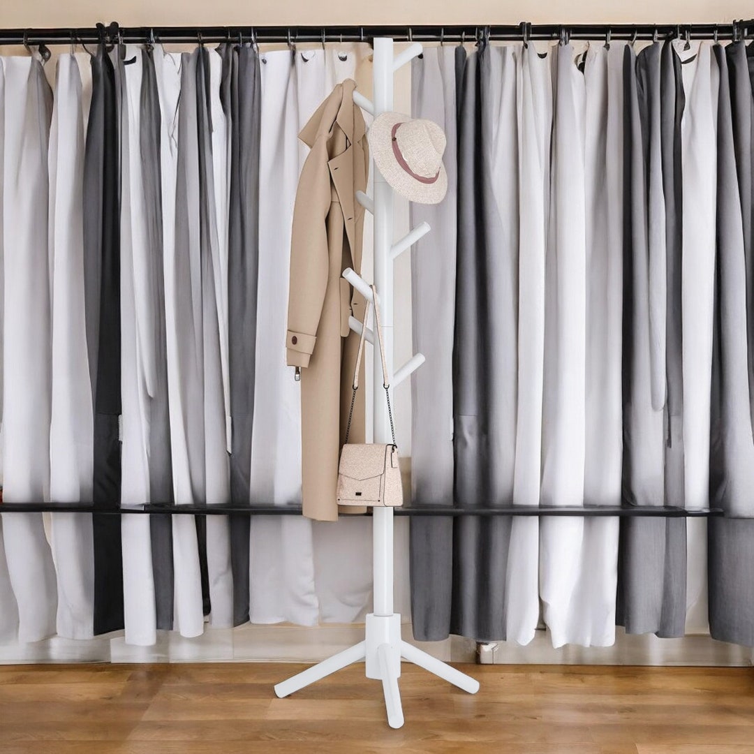 Handmade Solid Wood Standing Coat Rack With Tree Coat Rack & Stable ...