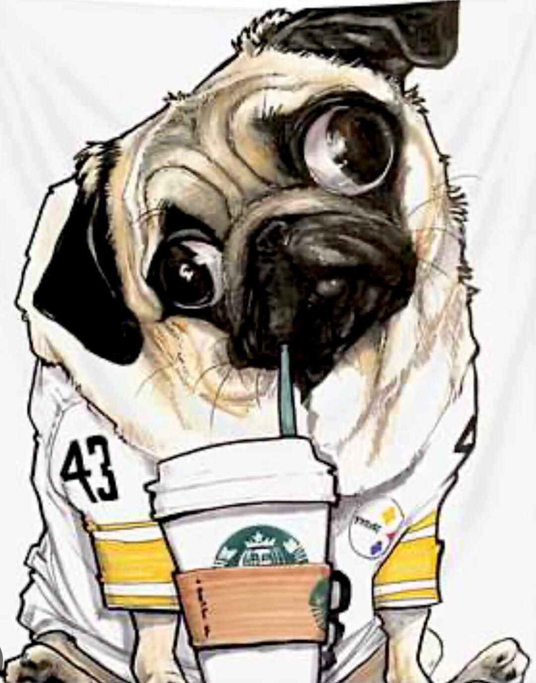 Steelers Pug Digital Download Printable Image - Etsy