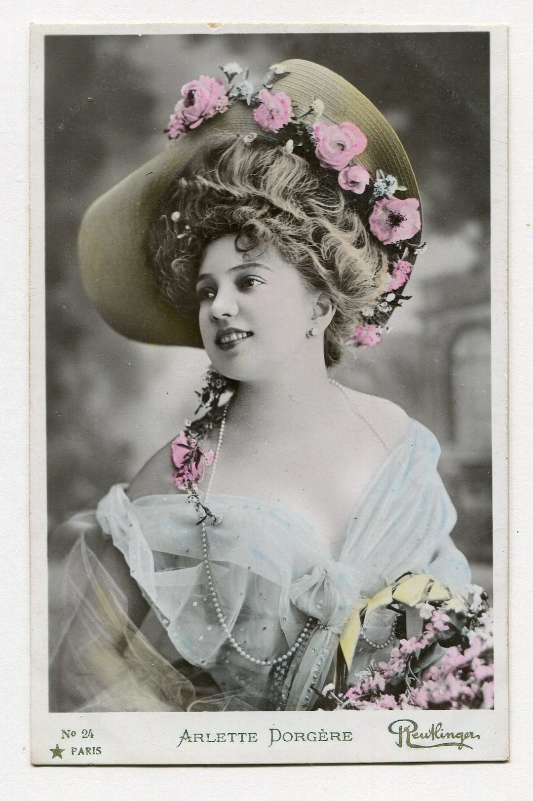 Antique French Postcard Reutlinger Series No. 24 Actress Miss Arlette ...