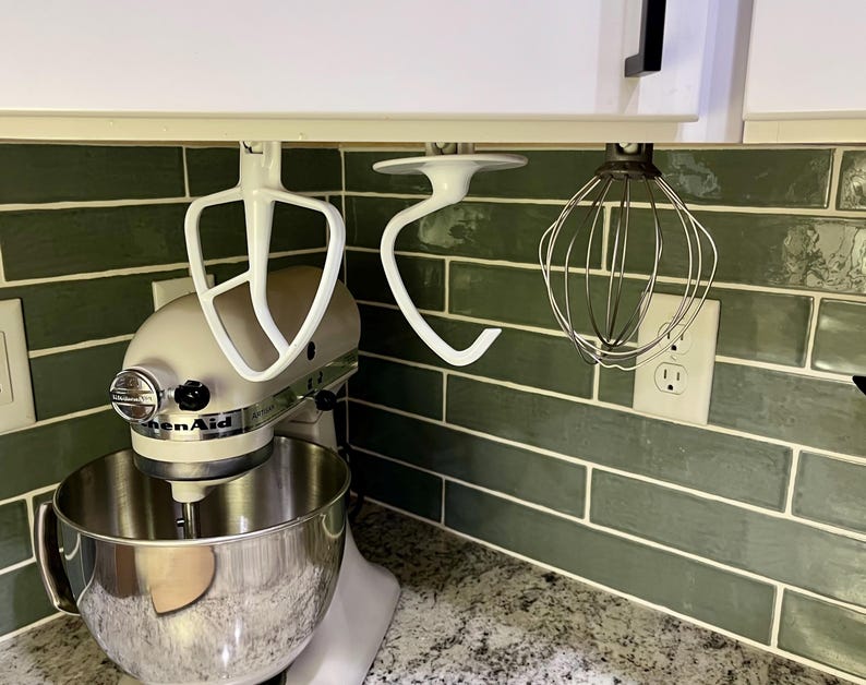 Kitchenaid Mixer Attachment Storage Rack - Hanging Organizer for 3 or 4 ...