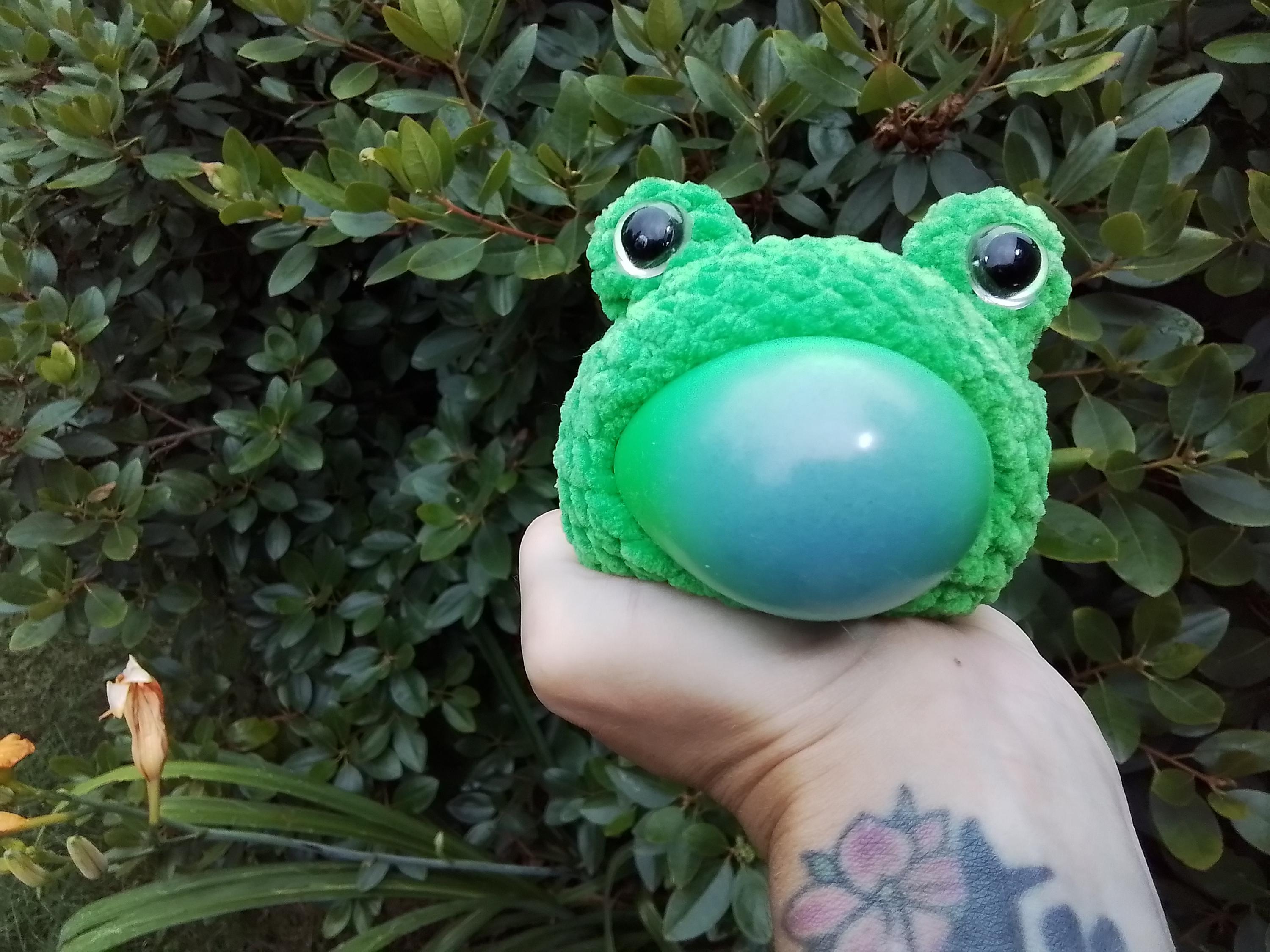 Crochet Amigurumi Pop Out Stress Ball Frog - Etsy