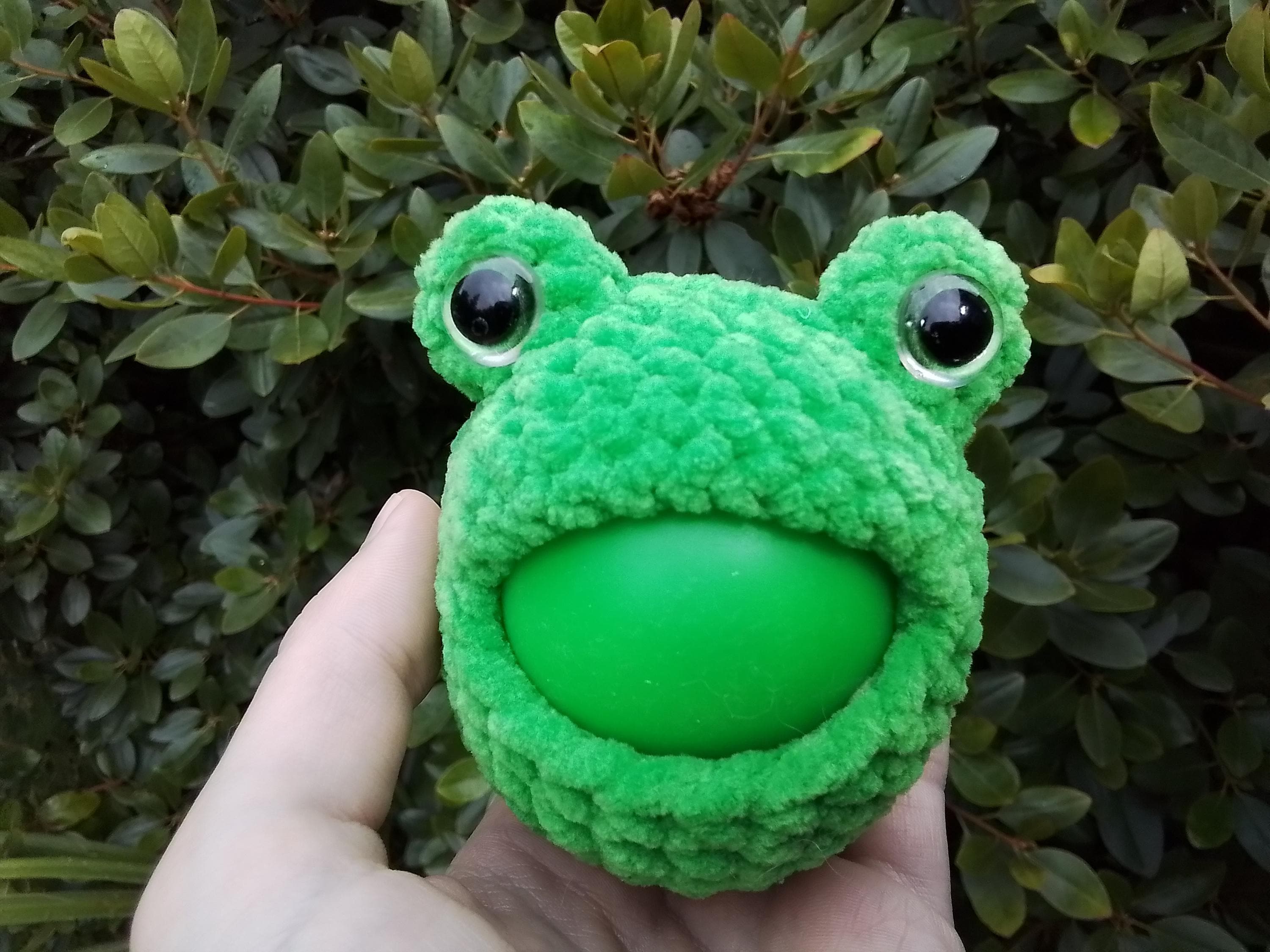 Crochet Amigurumi Pop Out Stress Ball Frog - Etsy