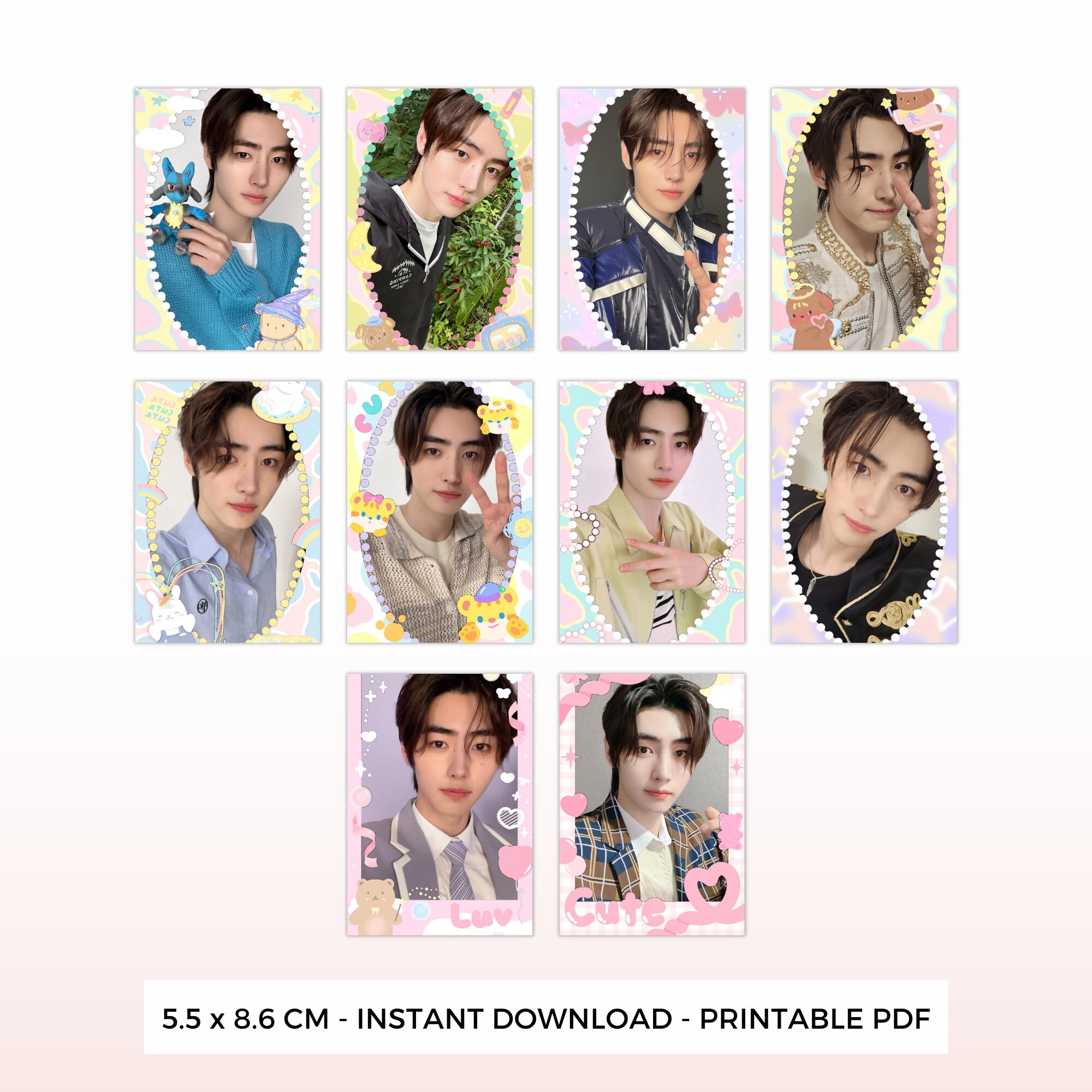 ENHYPEN SUNGHOON Fan-made Assorted Photocards/polaroids 50 Pcs Set Kpop ...