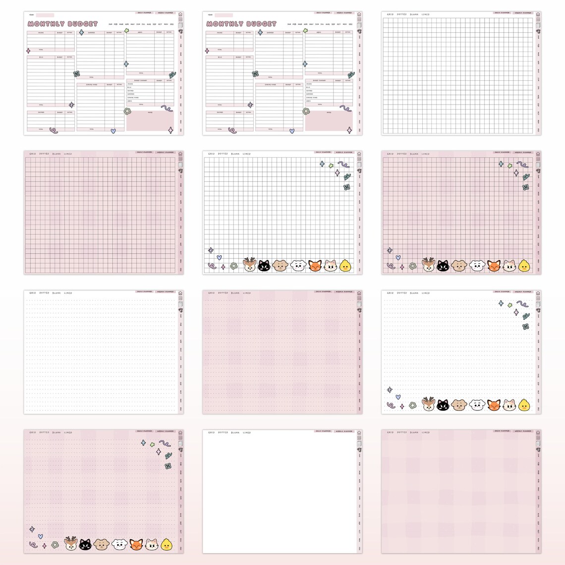 ENHYPEN Inspired Cute Pink En-moji Digital Planner 56 Pages Printable ...