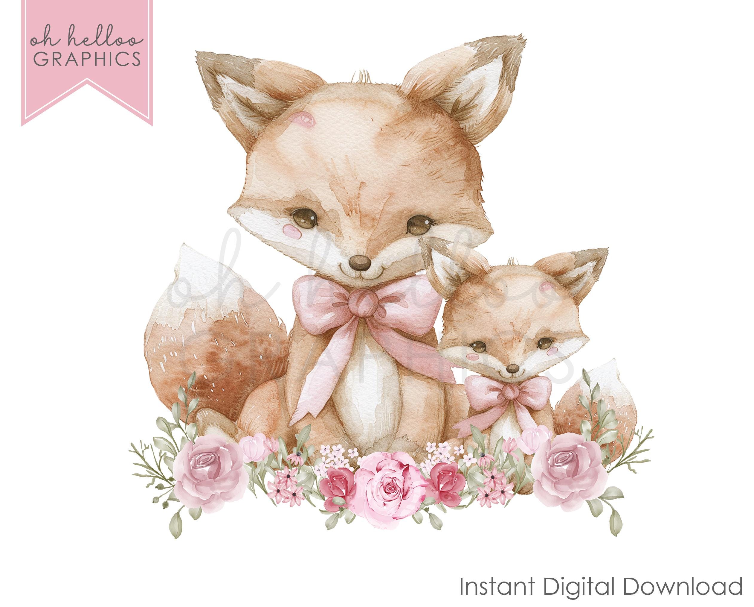 Fox Cub PNG Clipart Safari Animal Baby Announcement Gender Reveal It's ...