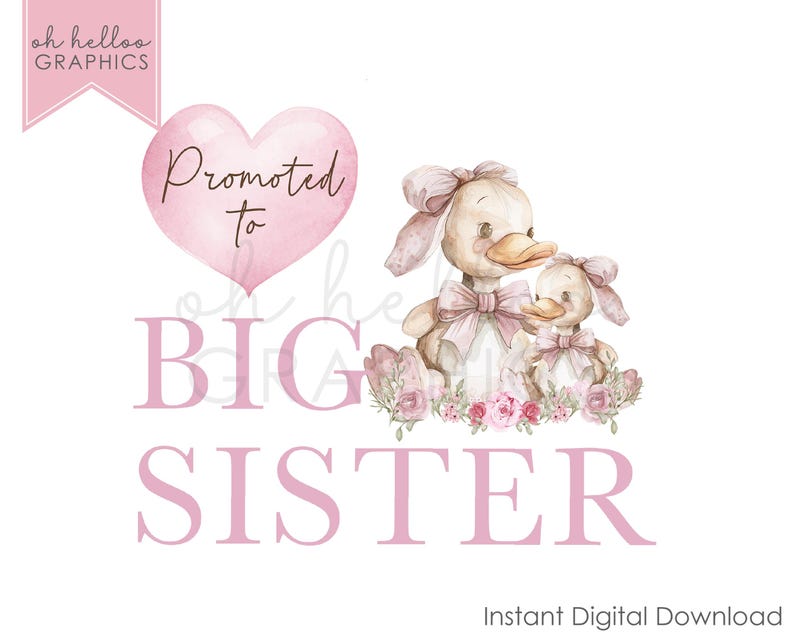 Promoted to Big Sister PNG Clipart, Cute Duckling Duck Baby ...