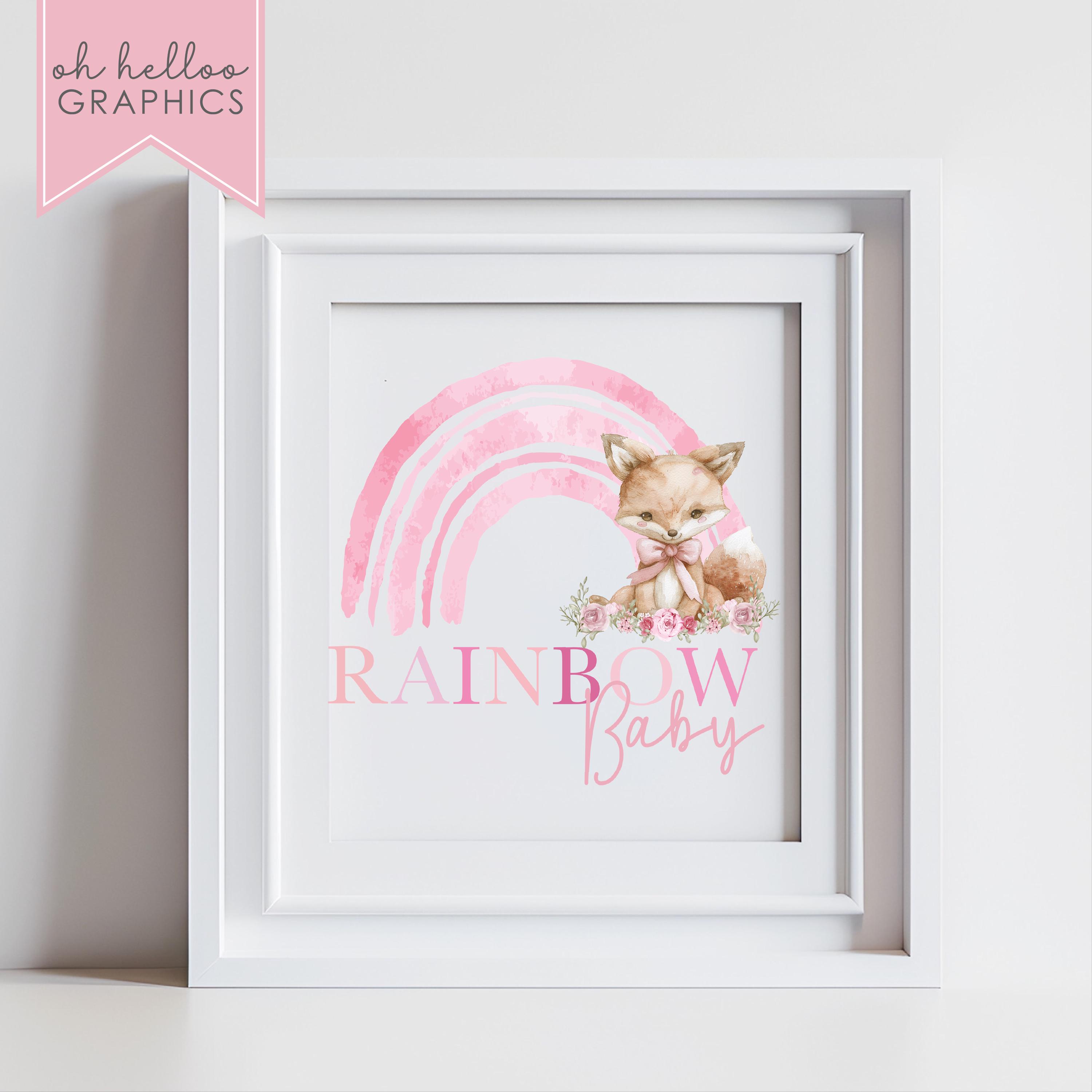 Rainbow Baby PNG Clipart Woodland Fox Baby Announcement Pink Rainbow ...