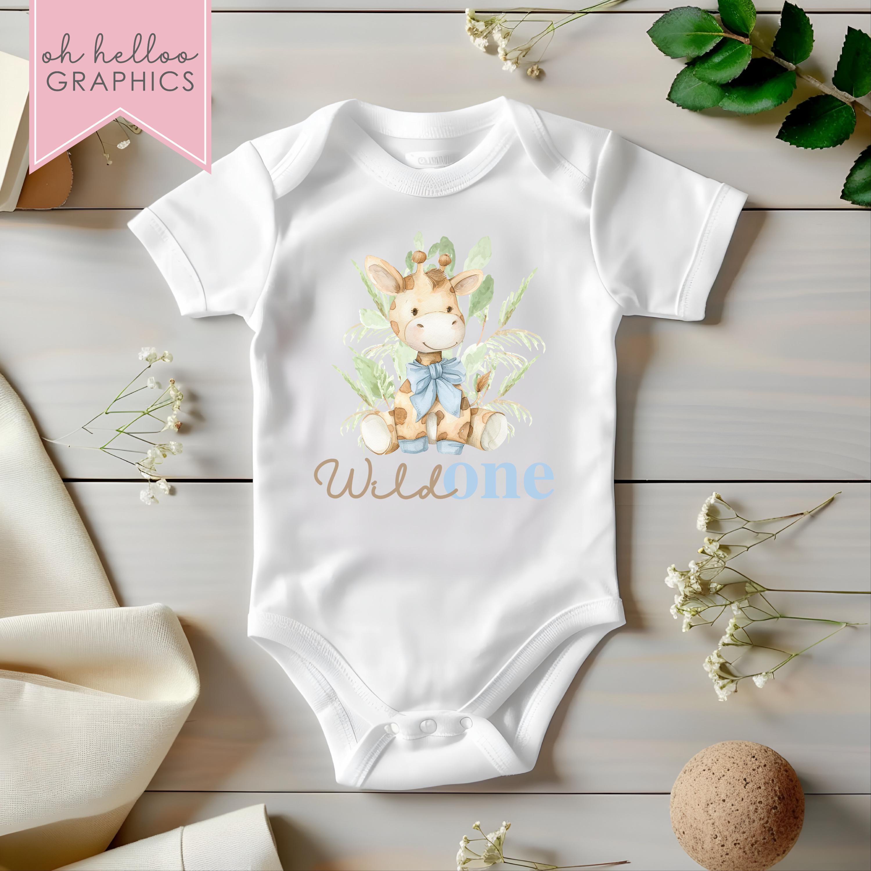 Blue Giraffe Wild One Safari 1st Birthday PNG Clipart Sublimation Image ...