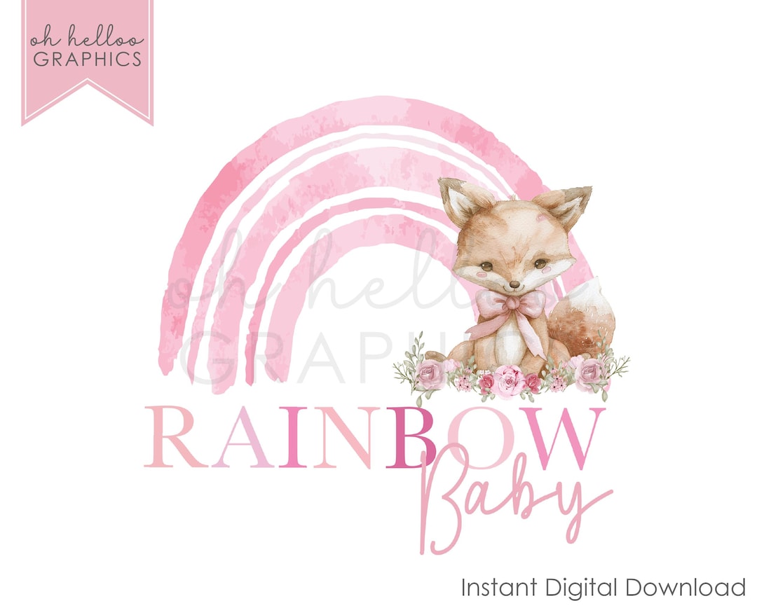 Rainbow Baby PNG Clipart Woodland Fox Baby Announcement Pink Rainbow ...