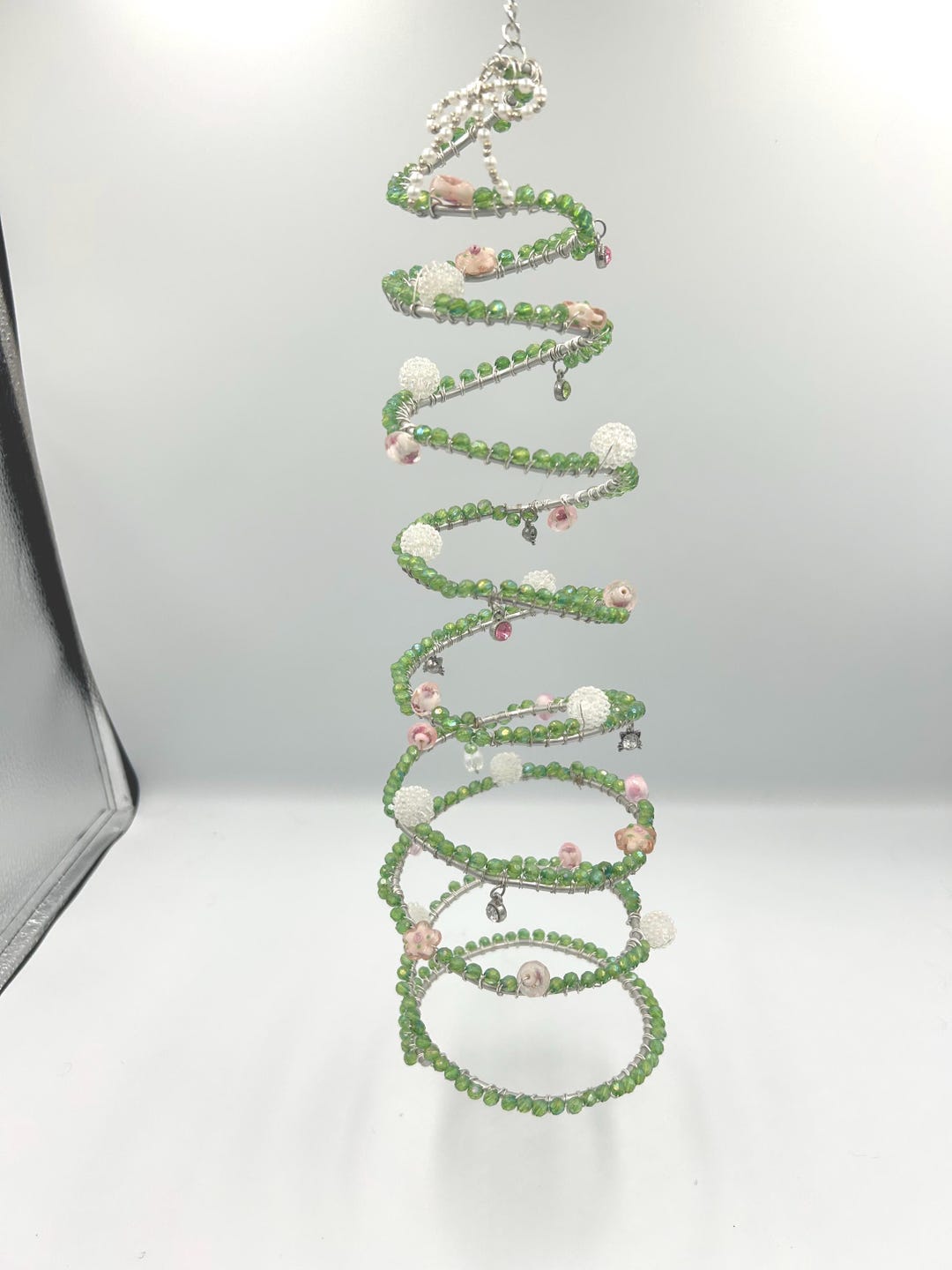 Beaded Suncatcher/wire/glass and Acrylic Beads/rainbow Maker/window ...