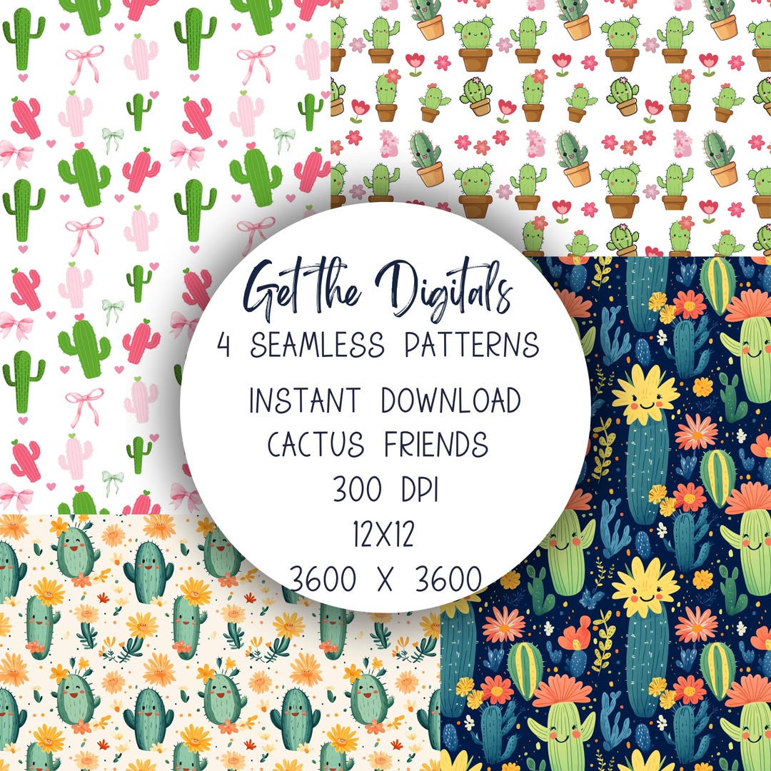 Cactus Pack Seamless Designs for Journaling or Other Creative Works ...
