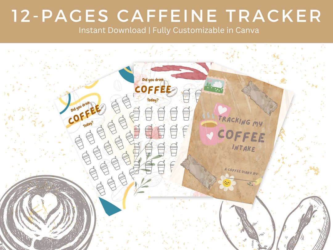 Caffeine Tracker Hydration Log Coffee Intake Self Care Tracker Habit Tracker Pdf Coffee 