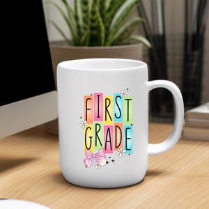 Custom Teacher Mug Personalized Name and Grade Tag Ceramic Mug Teacher ...
