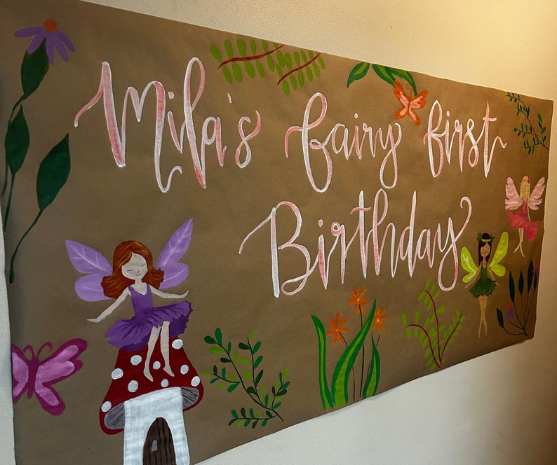 Fairy First Birthday Banner - Etsy