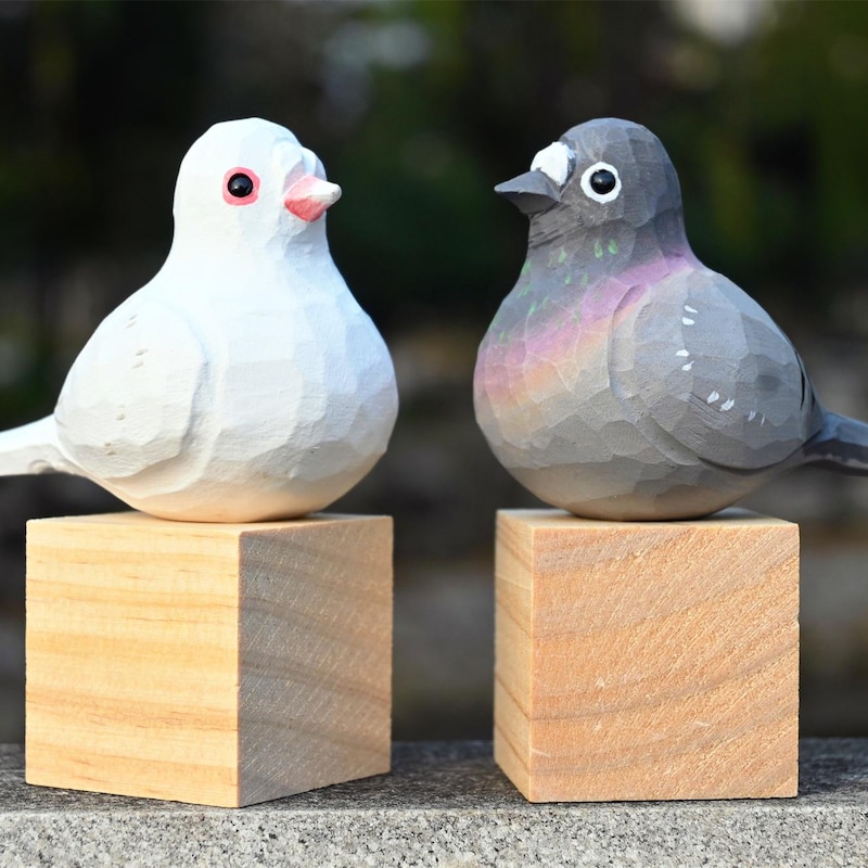 Carved Wooden Pigeon - Etsy