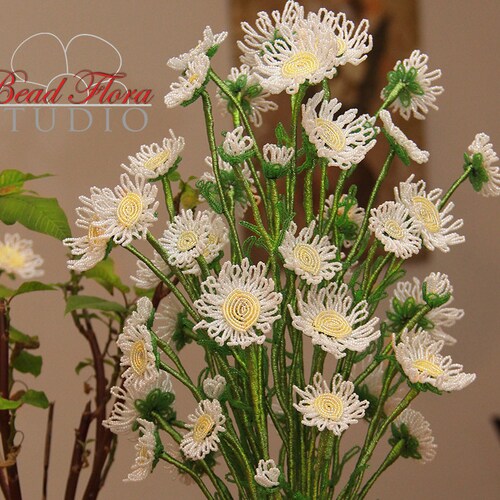 PDF Tutorial and Pattern for A Beaded Daisy French Beading - Etsy