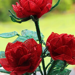 French Beaded Rose Beaded Flower Tutorial and Pattern - Pdf - Etsy