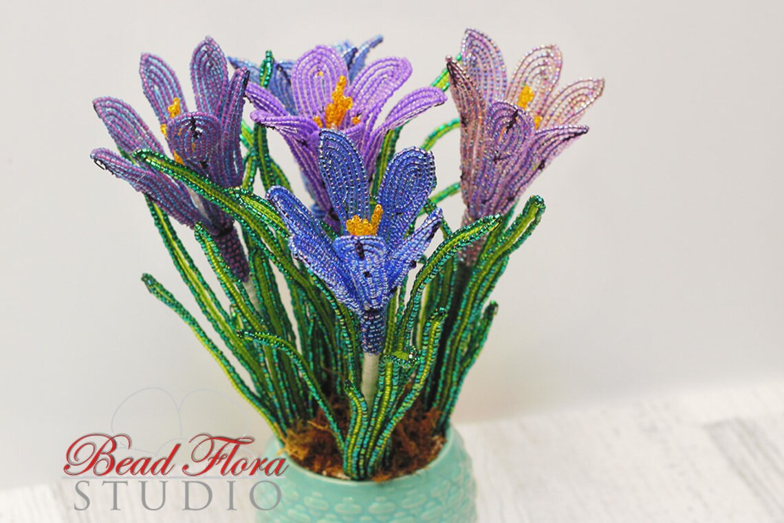 French Beaded Crocus Pattern Pdf Download Bonus Video - Etsy