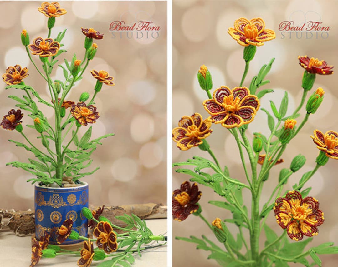 PDF- French Beaded Red Metamorph French Marigold Pattern - Etsy