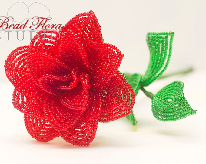 French Beaded Rose Flower Tutorial and Pattern Pdf - Etsy