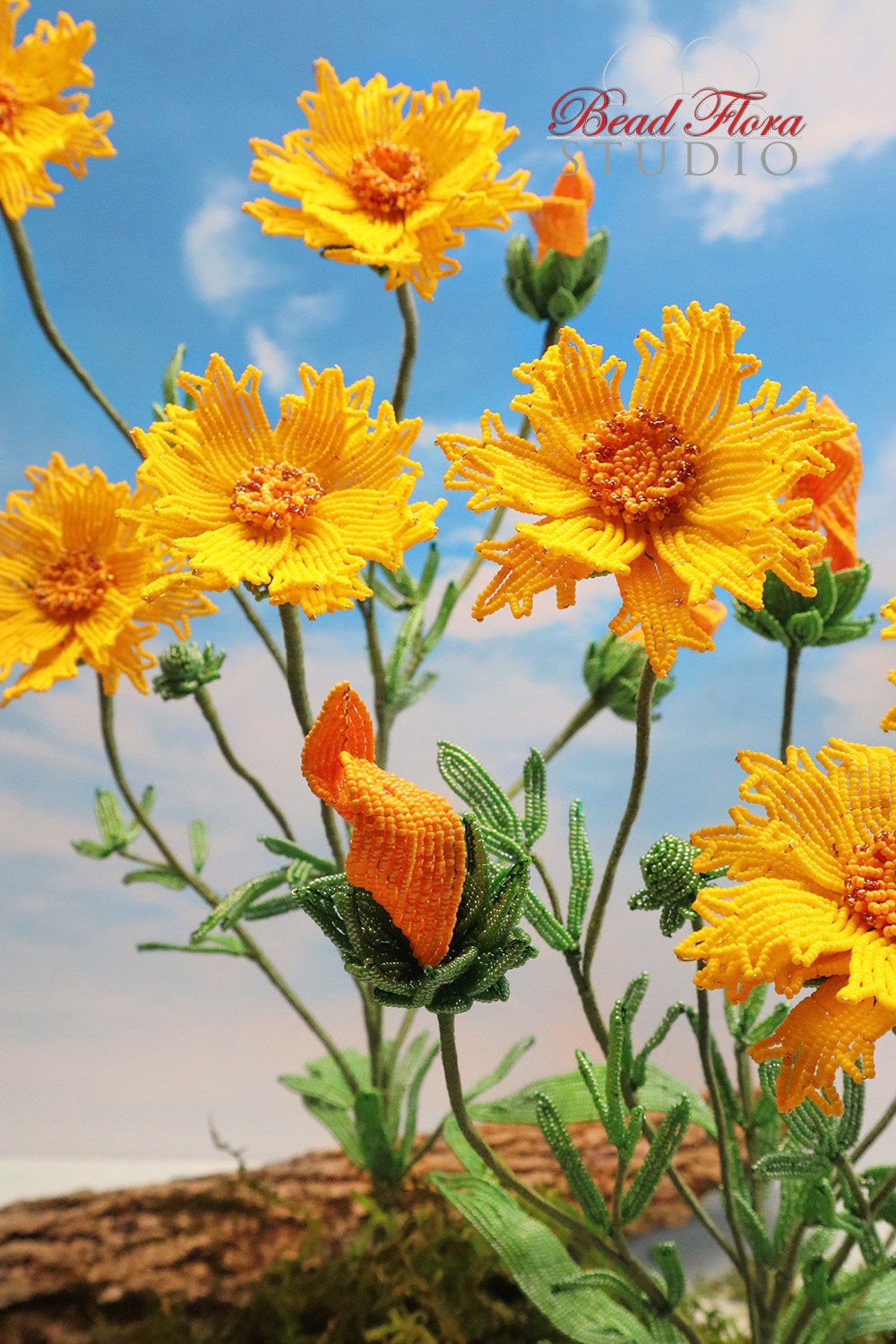 French Beaded Flowers Pattern: Bead and Wire Lance Leaf Coreopsis PDF ...