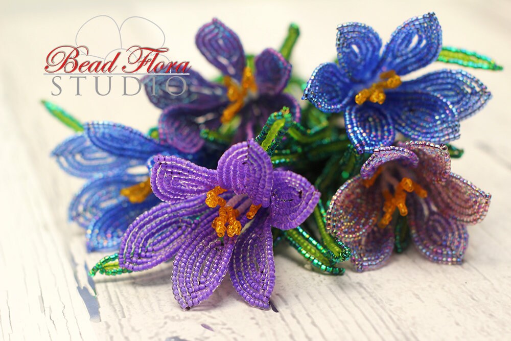 VIDEO Class French Beaded Crocus Pattern Pdf Download - Etsy