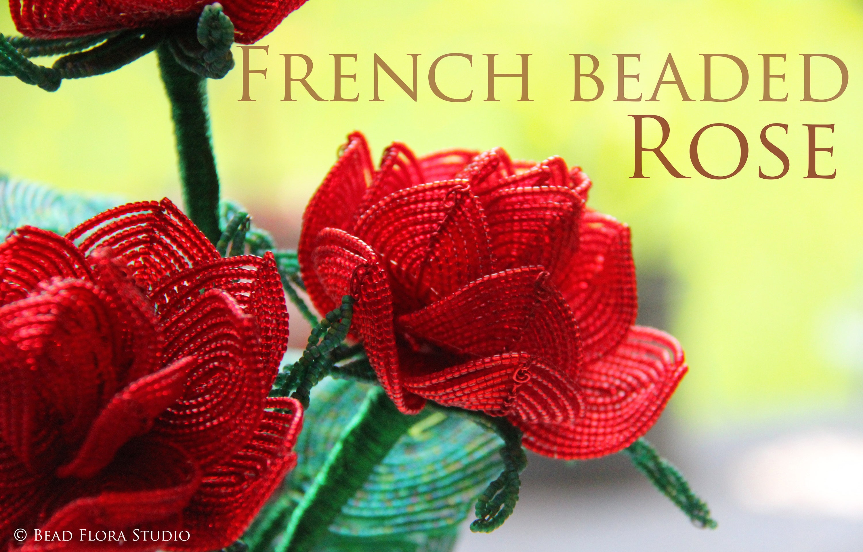 French Beaded Rose Beaded Flower Tutorial and Pattern Pdf - Etsy