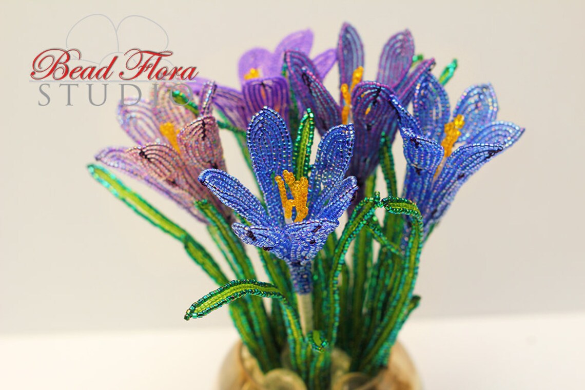 French Beaded Crocus Pattern Pdf Download Bonus Video Lessons - Etsy