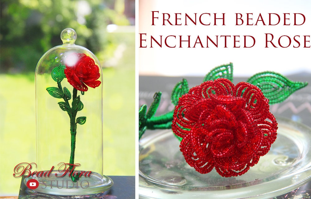 Pattern French Beaded Enchanted Rose Tutorial and Pattern Pdf - Etsy