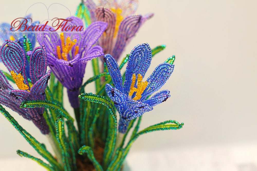 VIDEO Class French Beaded Crocus Pattern Pdf Download - Etsy