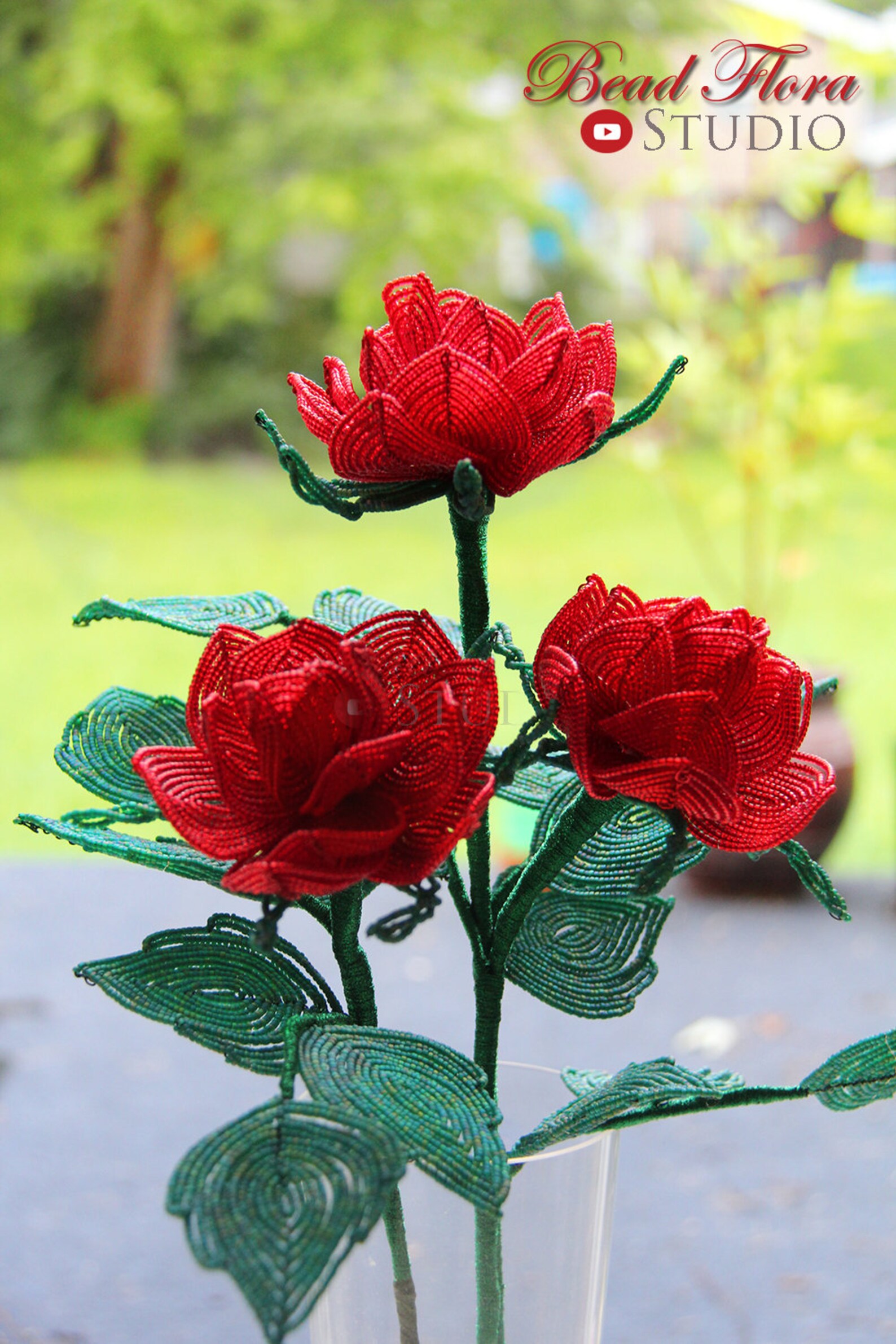 French Beaded Rose Beaded Flower Tutorial and Pattern Pdf - Etsy