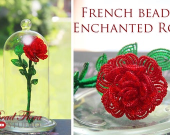French Beaded Rose Flower Tutorial and Pattern Pdf - Etsy