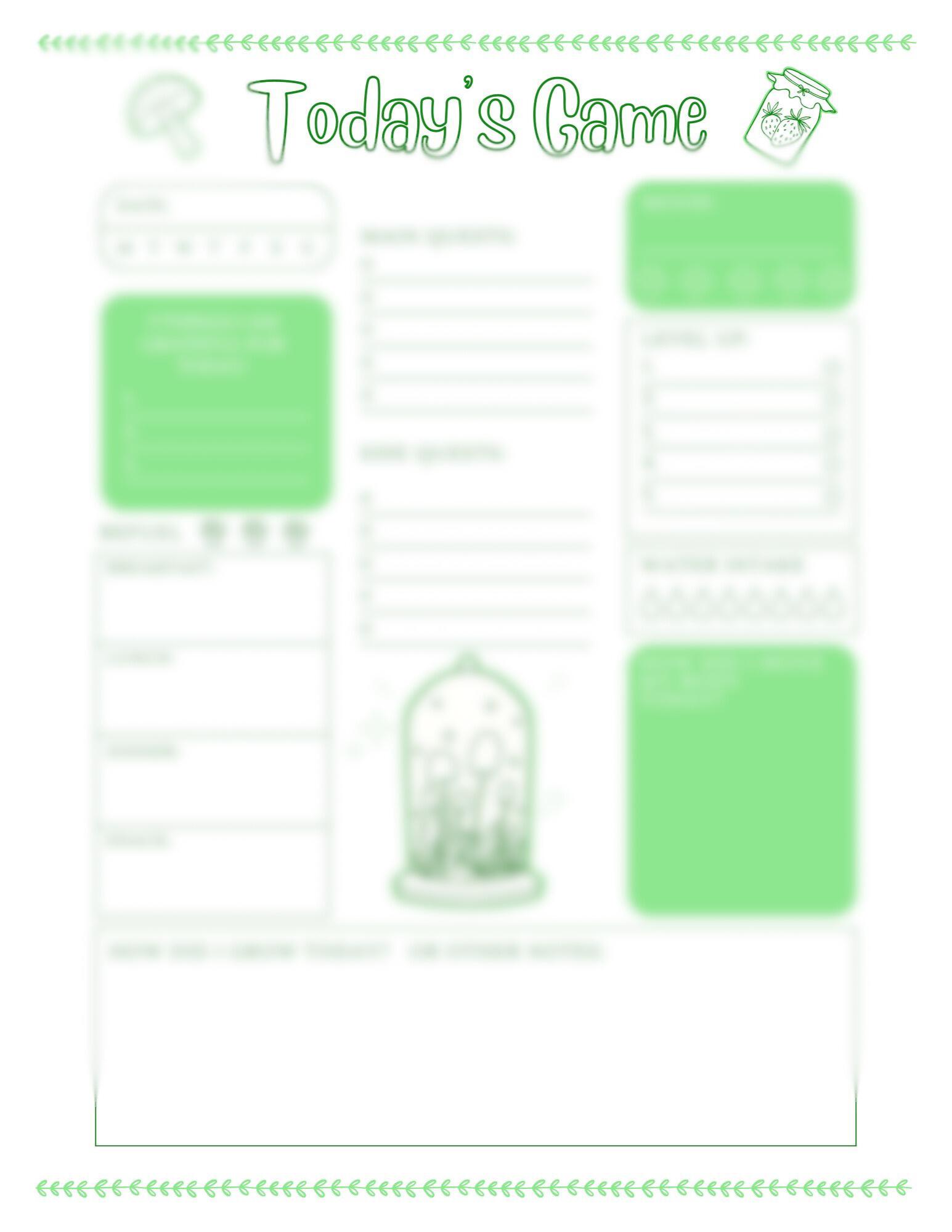 Printable Gamification Task Sheets/gamify Tasks Journal Pages - Etsy
