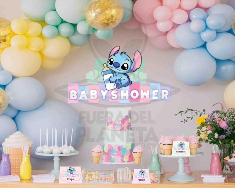 Banner Baby Shower Stitch Backdrop, DIGITAL FILE Banner for Baby Shower ...