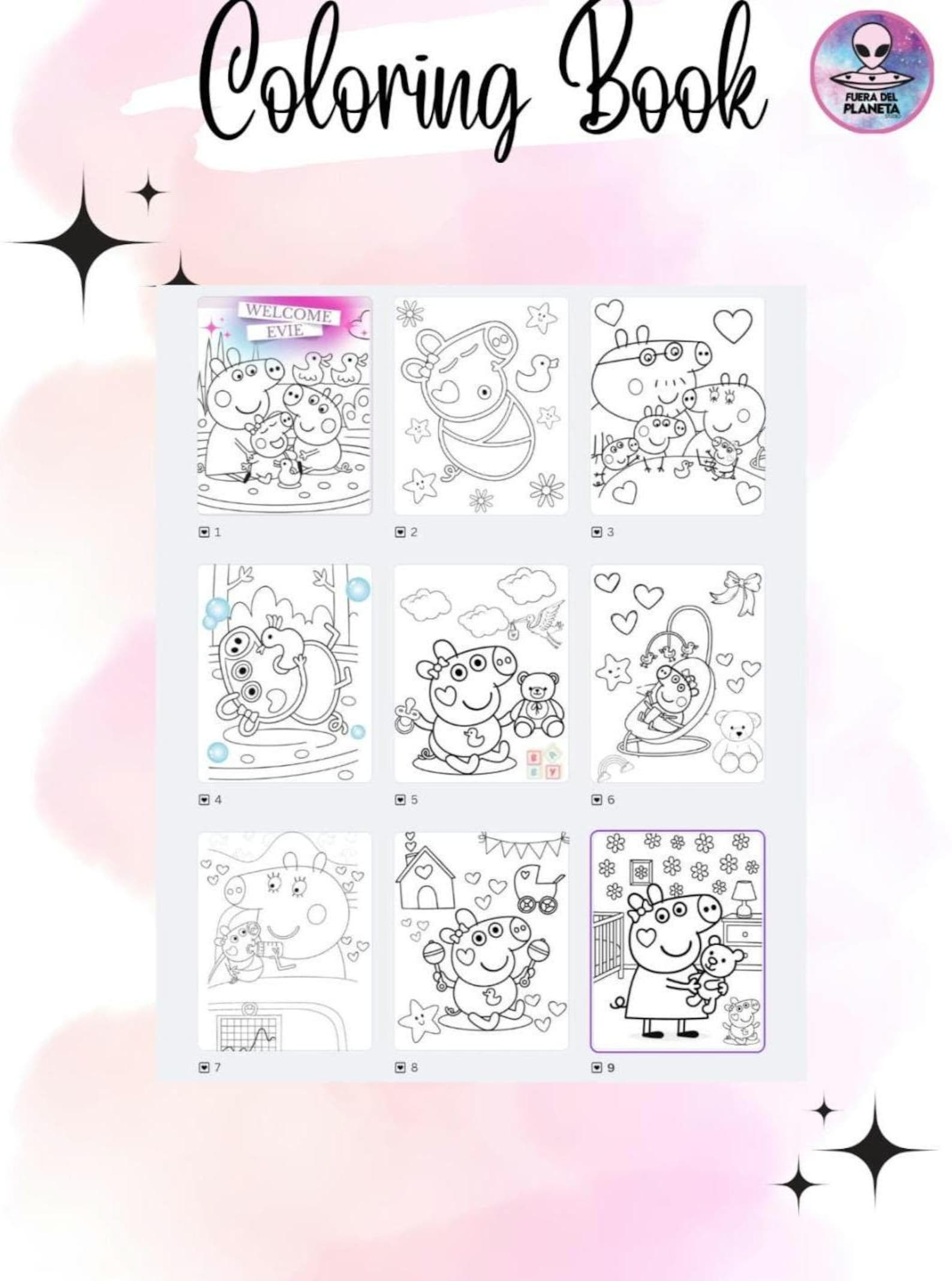 Peppa Pig and Her Little Sister Evie Coloring Book (PDF) Baby Evie ...