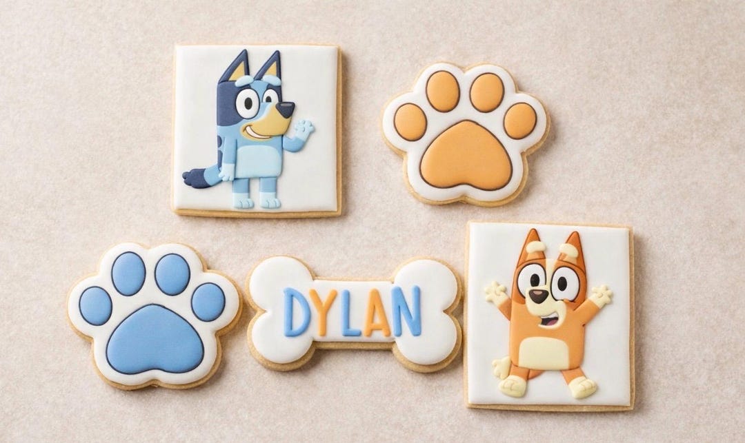 Bluey, Royal Icing Sugar Cookie Set - Etsy